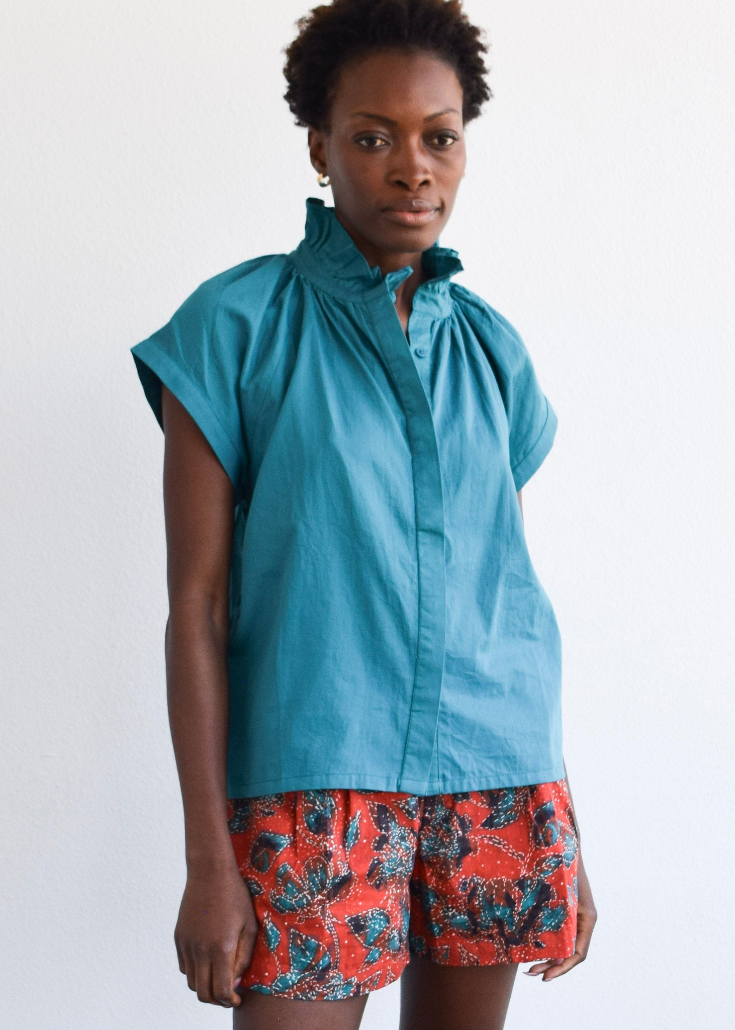 Never A Wallflower | Vicki Button Down Top in Alexandrite Solid ...