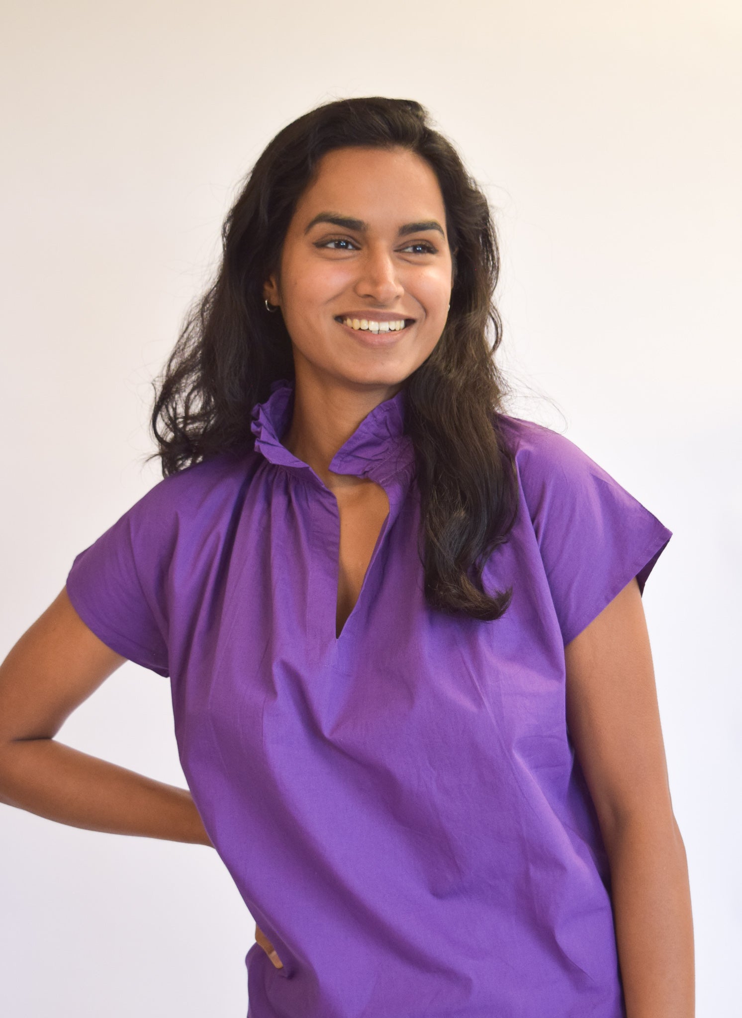 Vicki Short Sleeve Dress Purple – NeverAWallflower